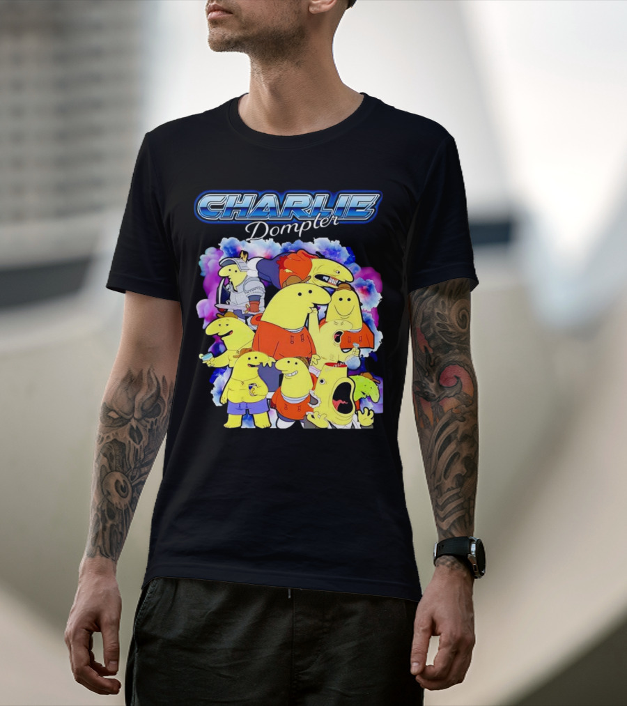 Charlie Dompler Colorful Cartoon Characters T-Shirt