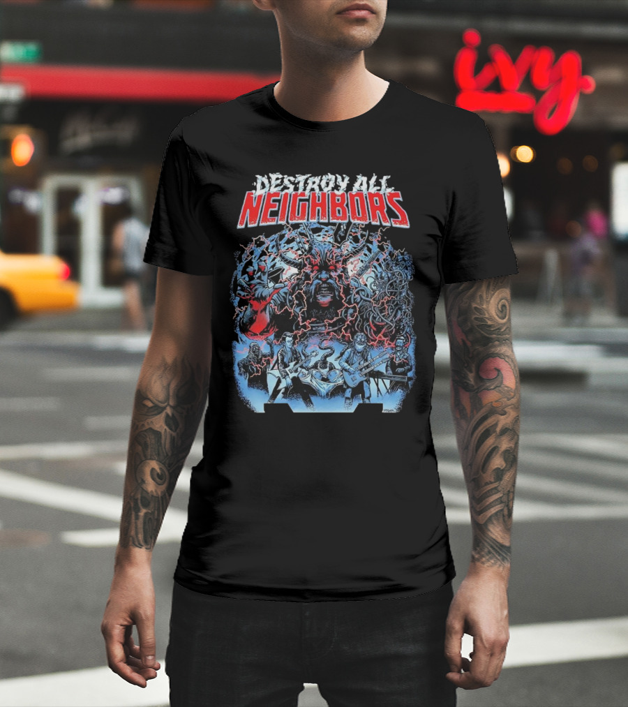 Destroy All Neighbors Monster Band Horror T-Shirt