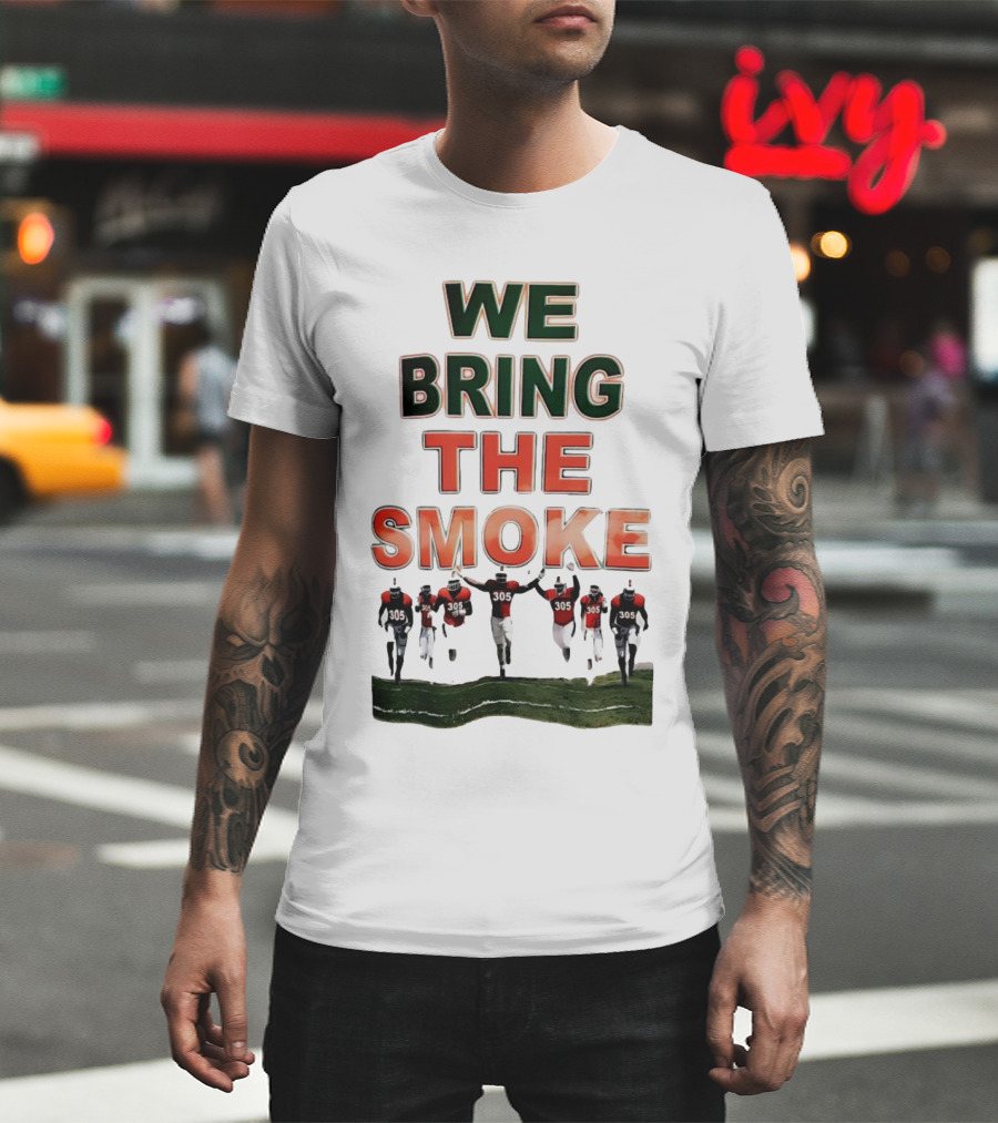 We Bring The Smoke Football Team Players Running With 305 Jerseys T-Shirt