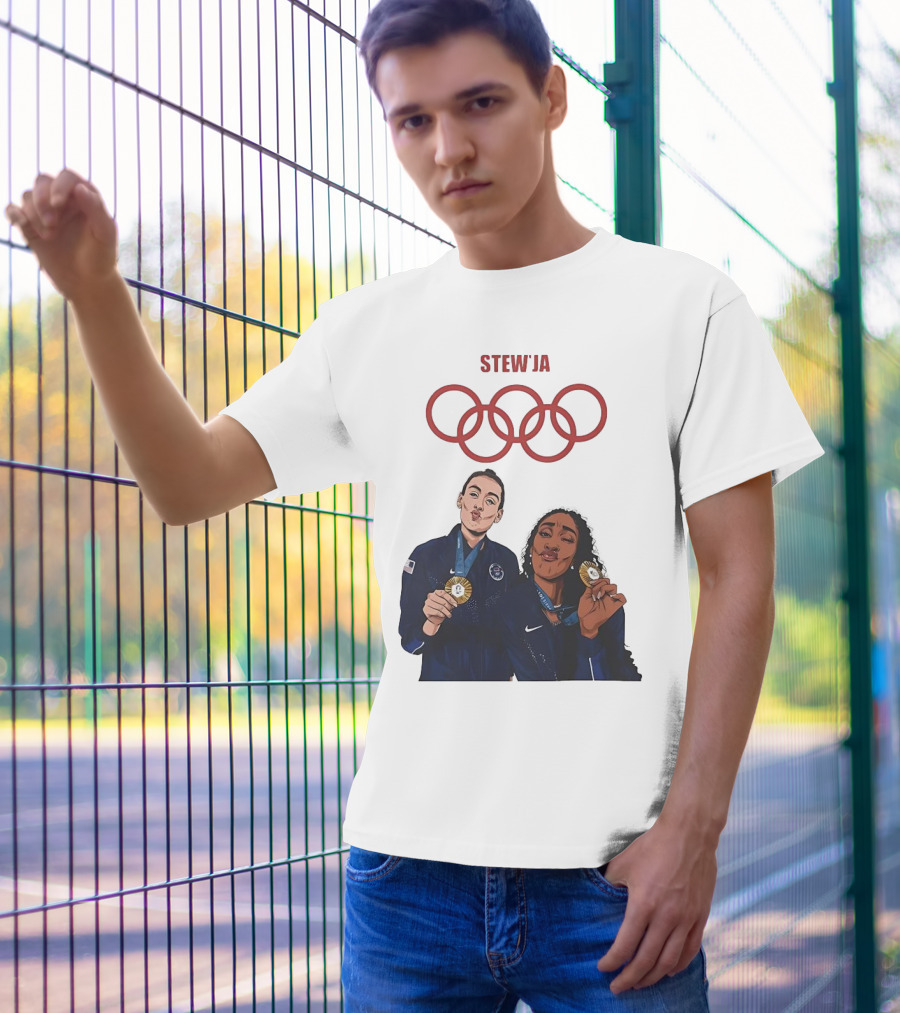 Stewja Olympic Rings A'Ja Wilson Breanna Stewart T-Shirt