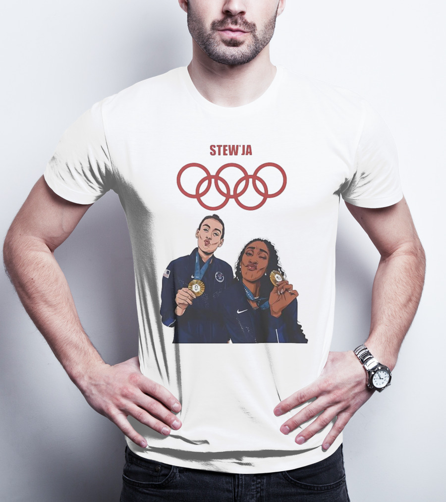 Stewja Olympic Rings A'Ja Wilson Breanna Stewart T-Shirt