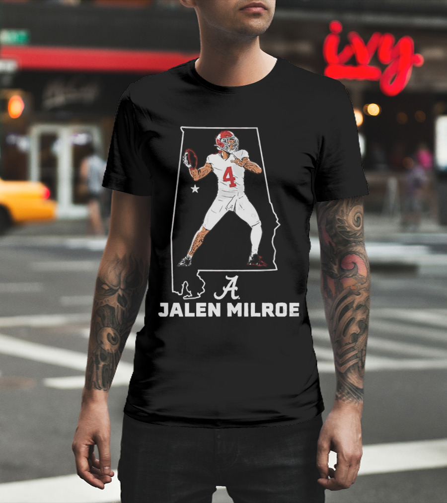 Alabama Crimson Tide Jalen Milroe Football Star T-Shirt
