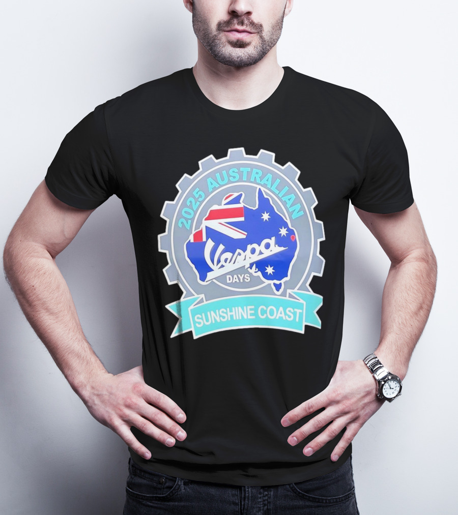 2025 Australian Sunshine Coast Vespa Days Australia Flag T-Shirt