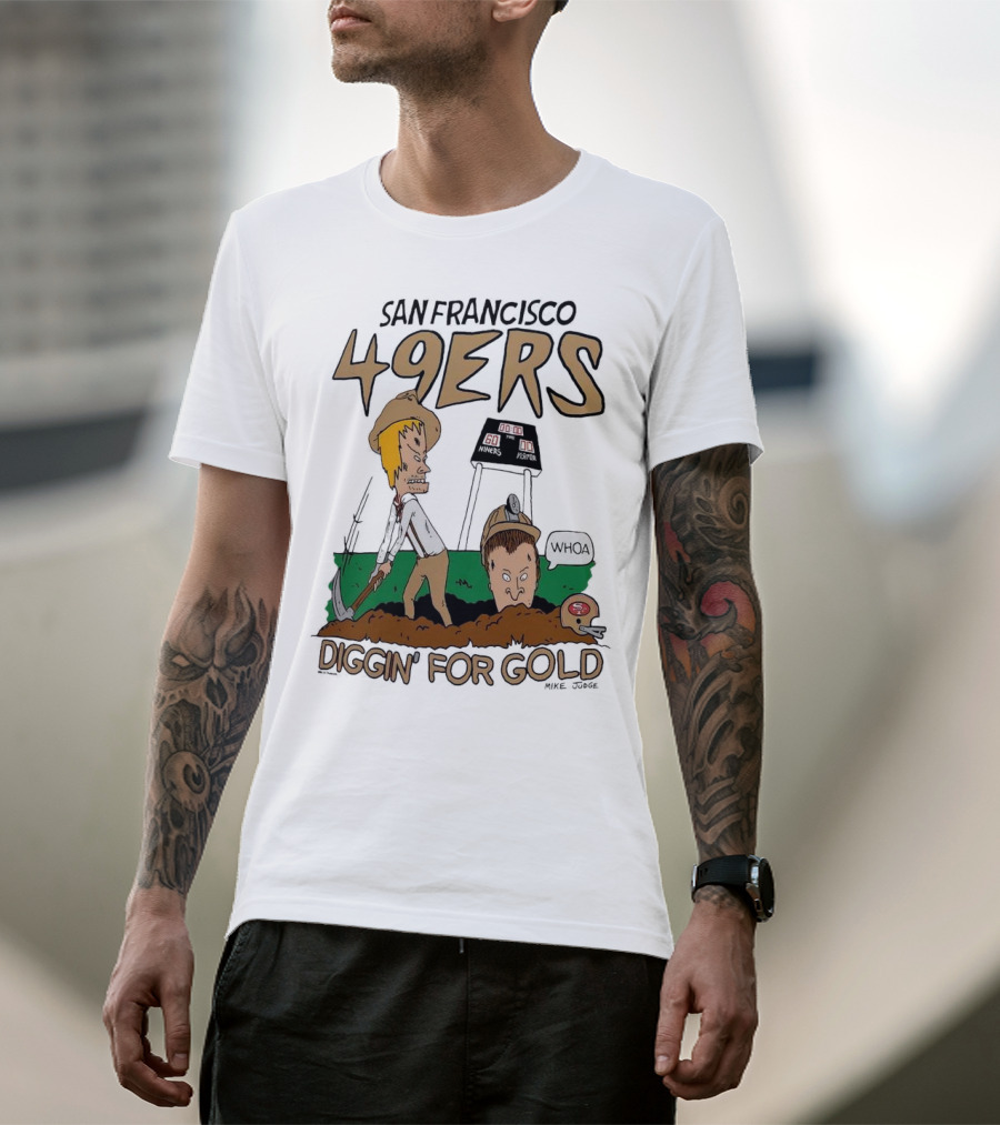 San Francisco 49ers Diggin' For Gold NFL X Beavis And Butt-Head T-Shirt