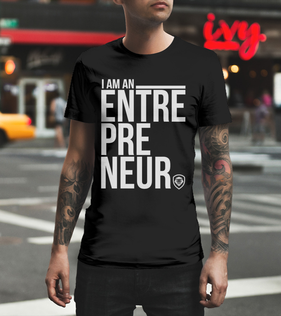 I Am An Entrepreneur Lion Shield Badge T-Shirt