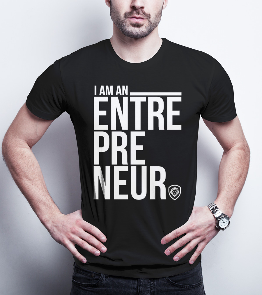 I Am An Entrepreneur Lion Shield Badge T-Shirt