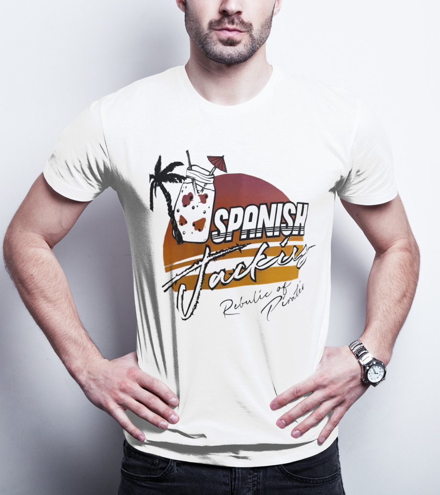 Spanish Jacking Republic Of Pirates Sunset Palm Tropical Drink T-Shirt