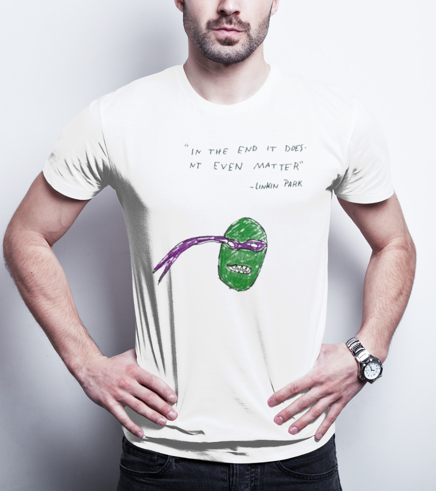 Linkin Park In The End It Does Nt Even Matter Green Mask Purple Band T-Shirt