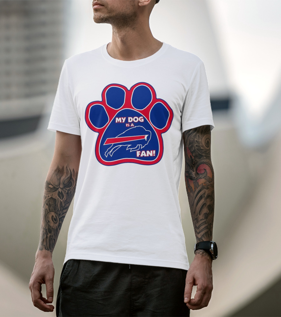 Buffalo Bills My Dog Is A Fan Paw Prints T-Shirt