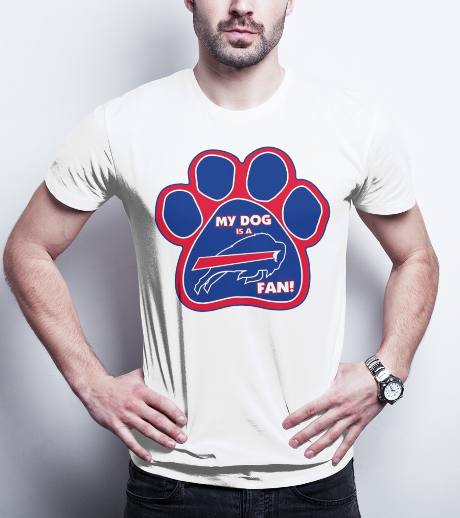 Buffalo Bills My Dog Is A Fan Paw Prints T-Shirt