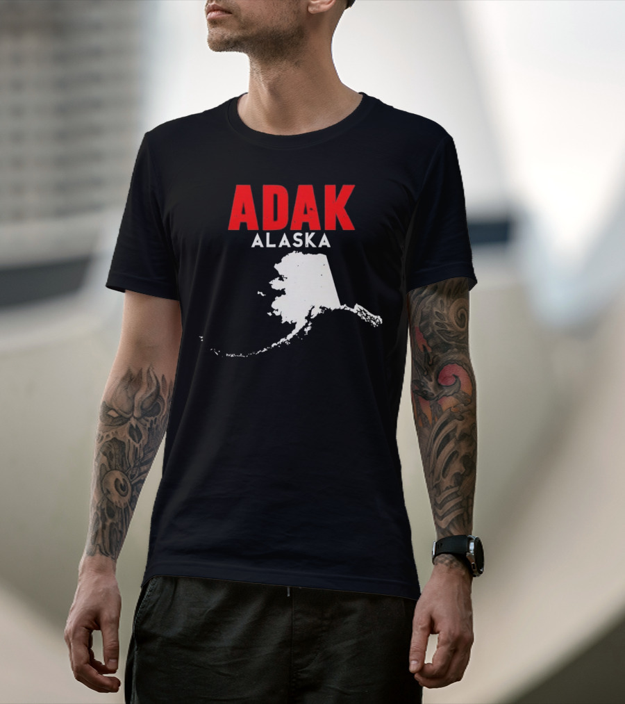 Adak Alaska State Map Travel USA Alaskan America T-Shirt