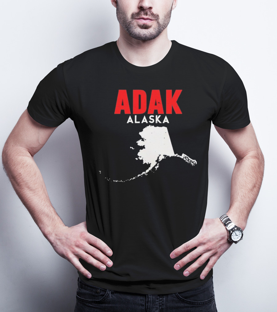 Adak Alaska State Map Travel USA Alaskan America T-Shirt