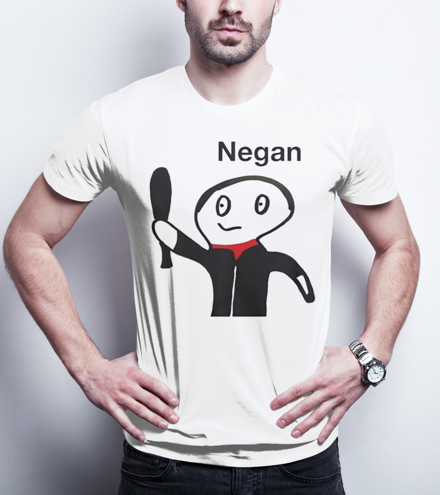 Negan Character With Bat From The Walking Dead T-Shirt