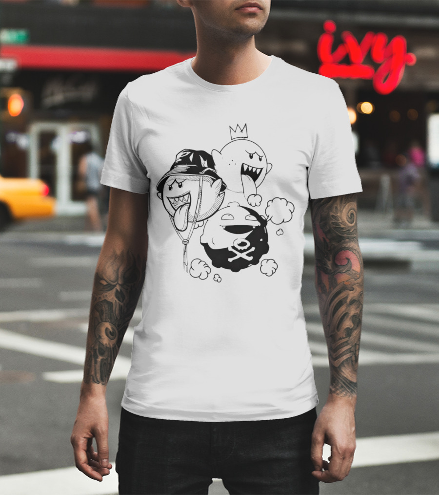 Kain Carter Bomb Squad Ghostly Trio With Crown And Bucket Hat T-Shirt