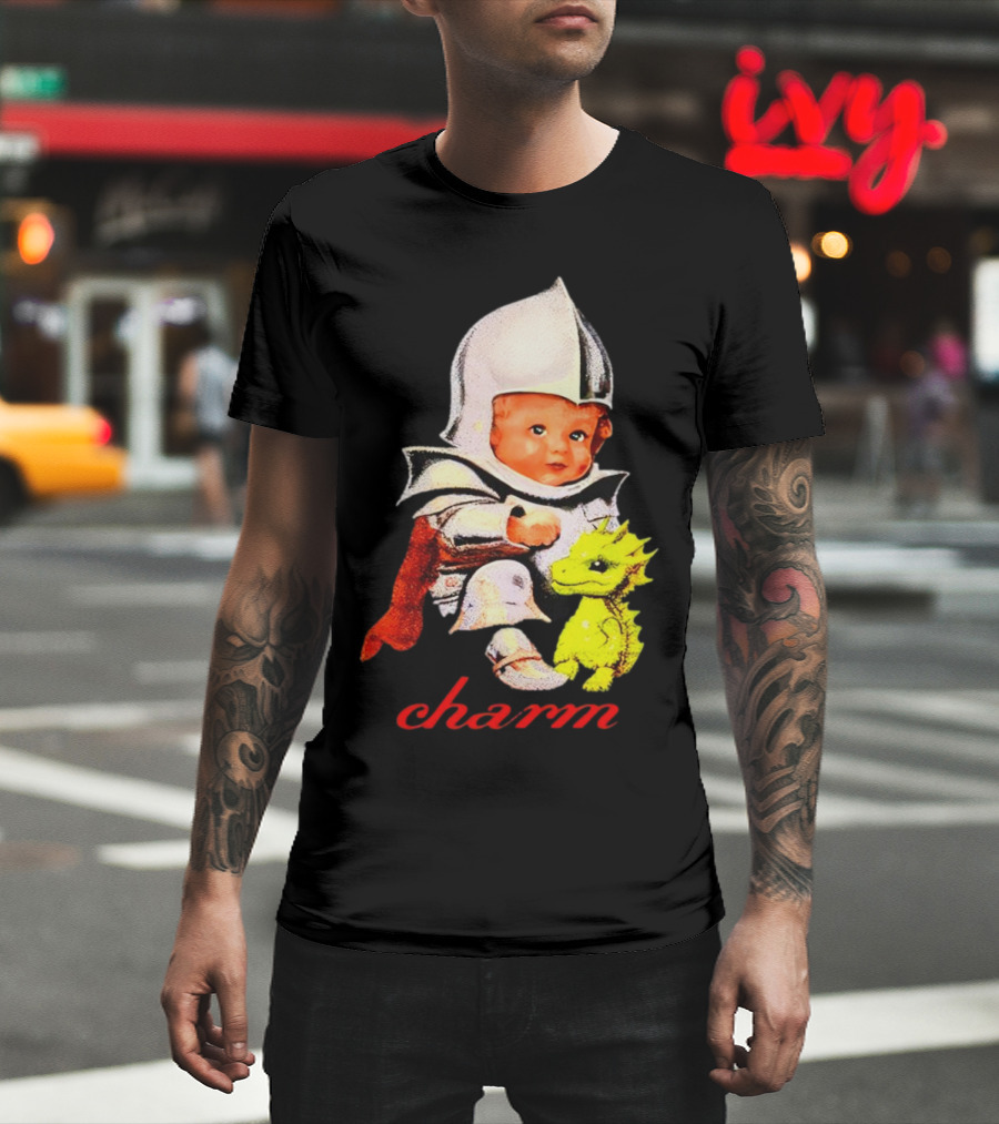 Claire Cottrill HQ Charm Dragon Knight Baby In Armor With Yellow Dragon T-Shirt