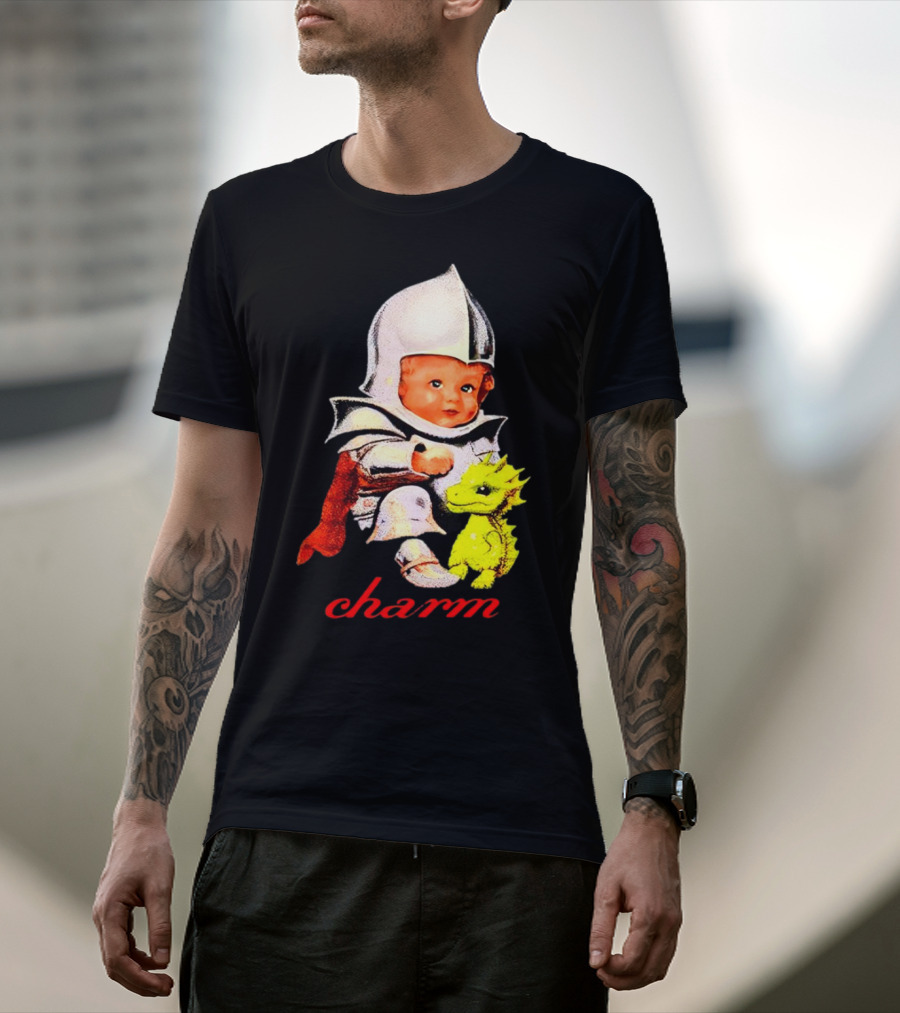 Claire Cottrill HQ Charm Dragon Knight Baby In Armor With Yellow Dragon T-Shirt