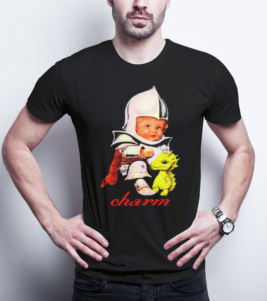Claire Cottrill HQ Charm Dragon Knight Baby In Armor With Yellow Dragon T-Shirt