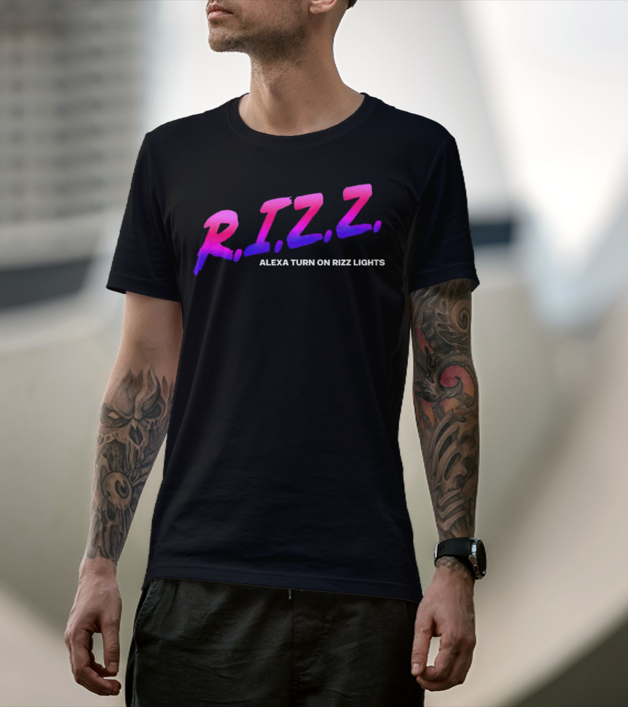 Rizz Alexa Turn On Rizz Lights Retro Gradient T-Shirt