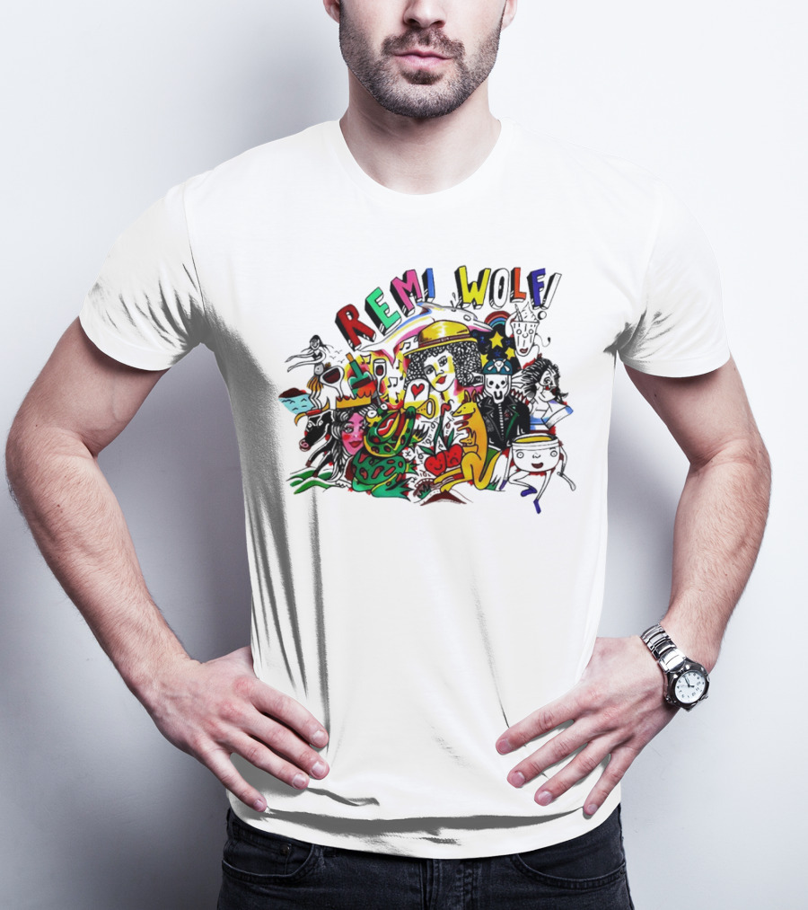 Big Ideas Remi Wolf Colorful Doodle Animation T-Shirt