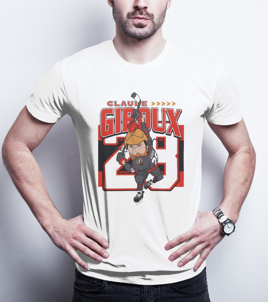 Claude Giroux Ottawa Senators Hockey Caricature Number 28 T-Shirt