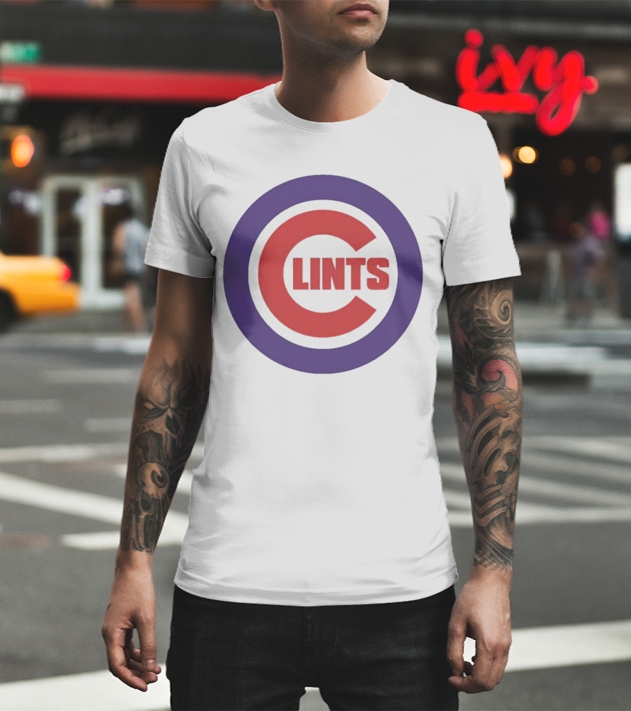 Clints Big C Chicago Cubs Logo Parody Purple Circle T-Shirt