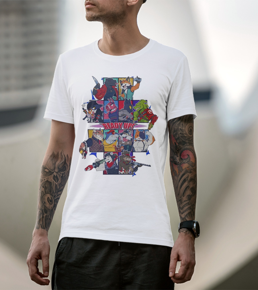 Ready Up Honoring Dragoneer’s Legacy Anthro Characters Grid With Weapons T-Shirt