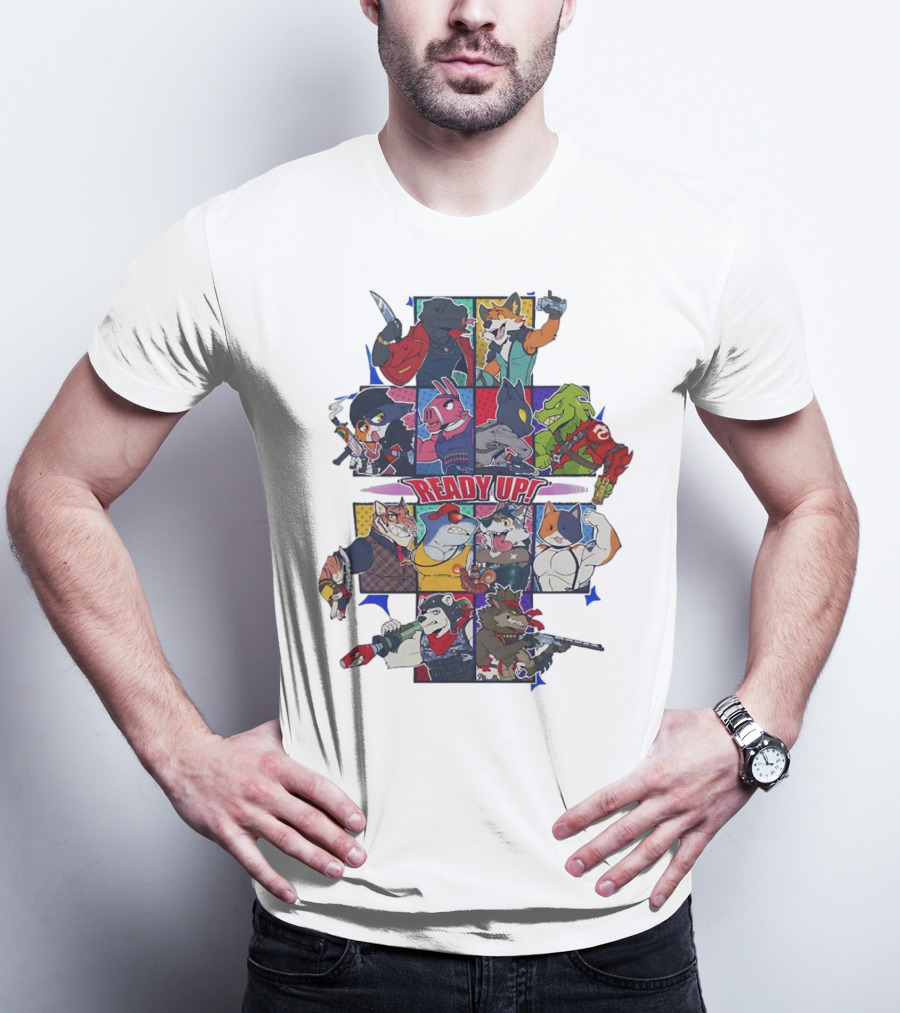 Ready Up Honoring Dragoneer’s Legacy Anthro Characters Grid With Weapons T-Shirt