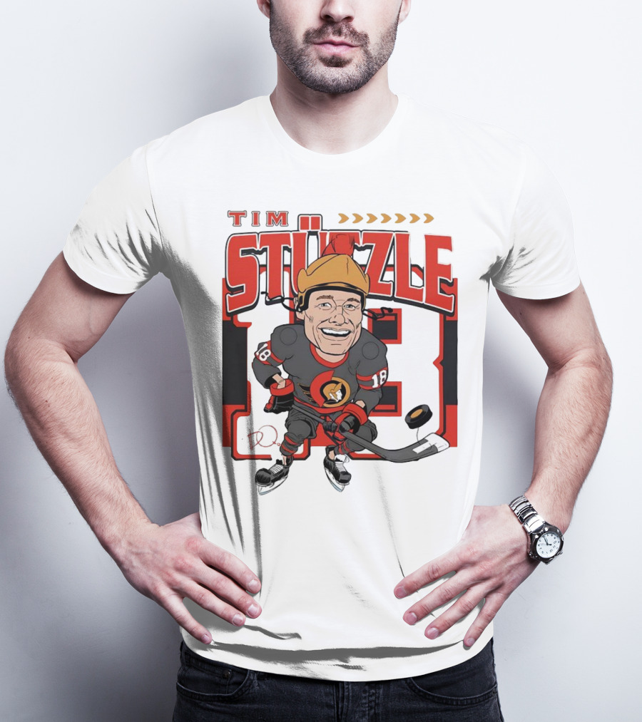 Tim Stützle Ottawa Senators Hockey Number 18 Caricature T-Shirt
