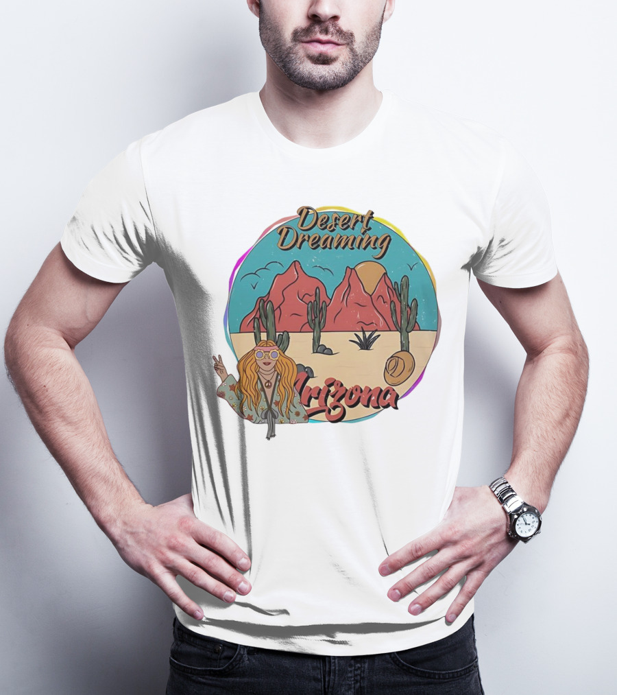 Desert Dreaming Arizona Vintage Cactus Sunset T-Shirt