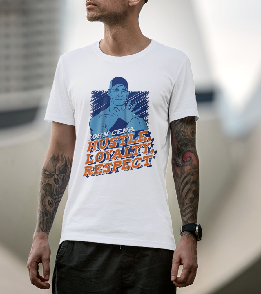 John Cena Hustle Loyalty Respect Blue Cap T-Shirt