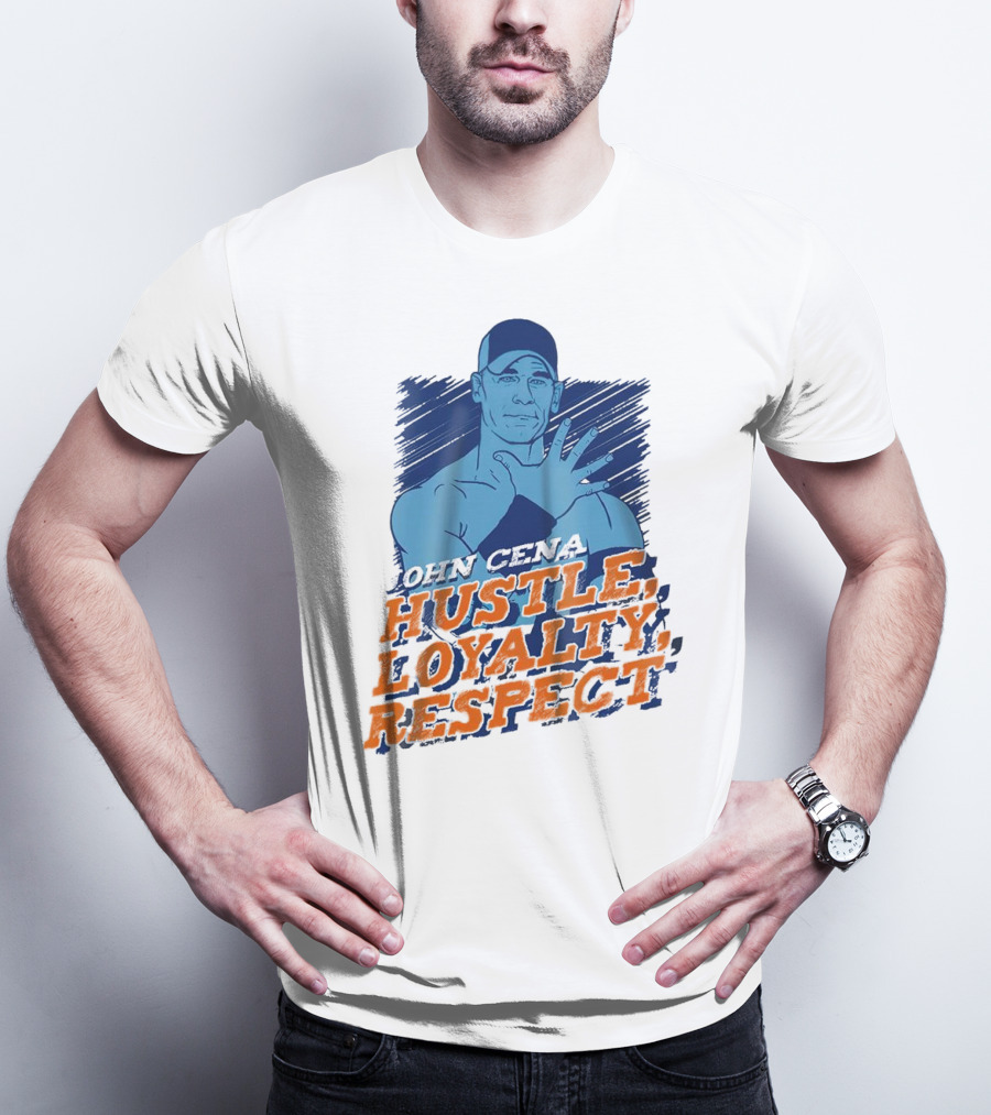 John Cena Hustle Loyalty Respect Blue Cap T-Shirt