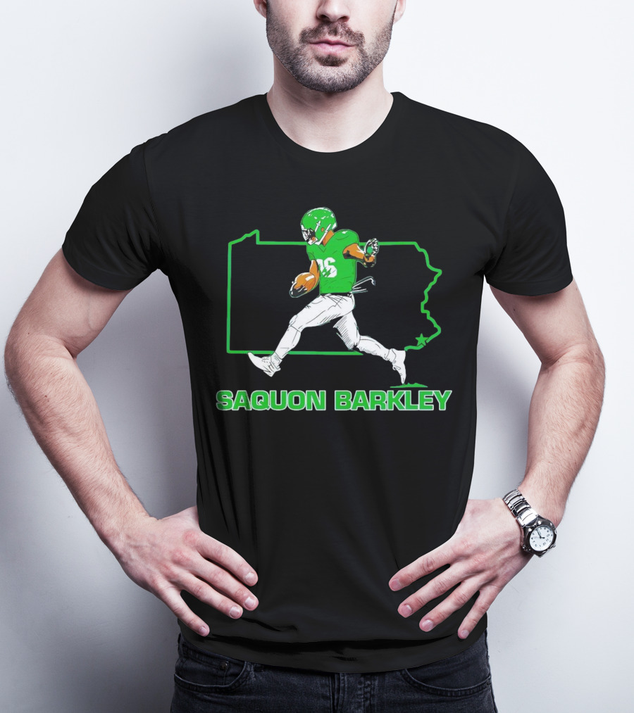 Saquon Barkley Running Back Pennsylvania Outline Star Player T-Shirt