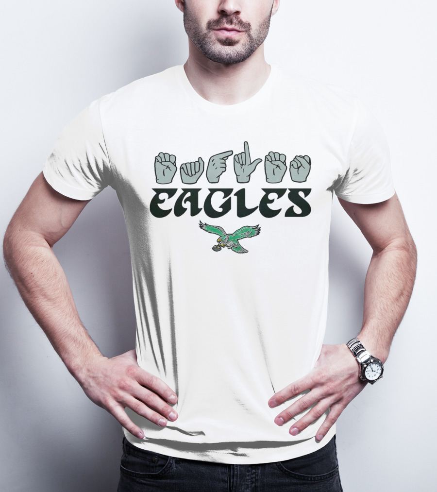 Philadelphia Eagles Love Sign ASL Hand Sign With Flying Eagle T-Shirt