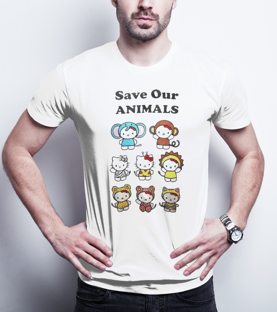 Save Our Animals Hello Kitty Series Pamela Anderson Collaboration T-Shirt