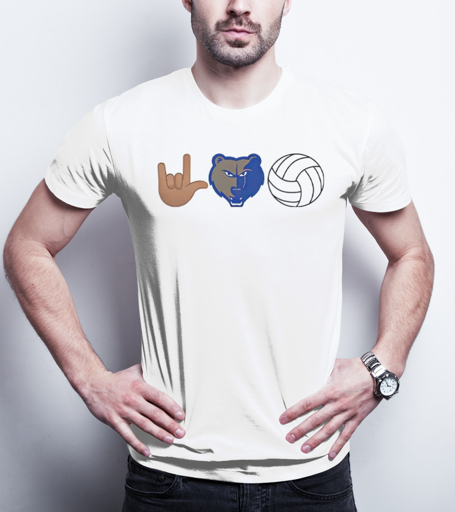 Daisy Oatsvall Brentwood Bruins I Love You Bear Volleyball T-Shirt