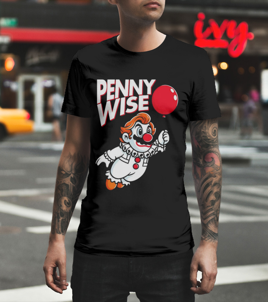 Pennywise Mario Mashup With Red Balloon T-Shirt