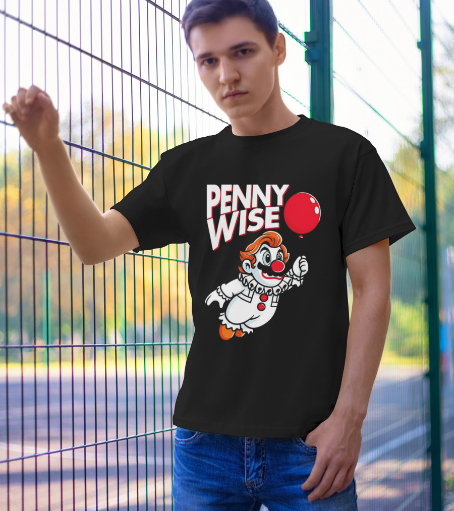 Pennywise Mario Mashup With Red Balloon T-Shirt