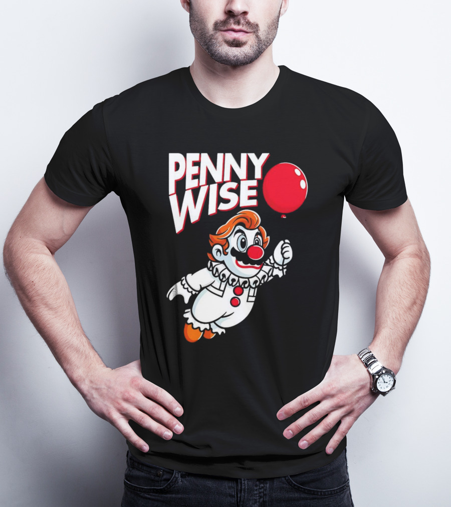Pennywise Mario Mashup With Red Balloon T-Shirt