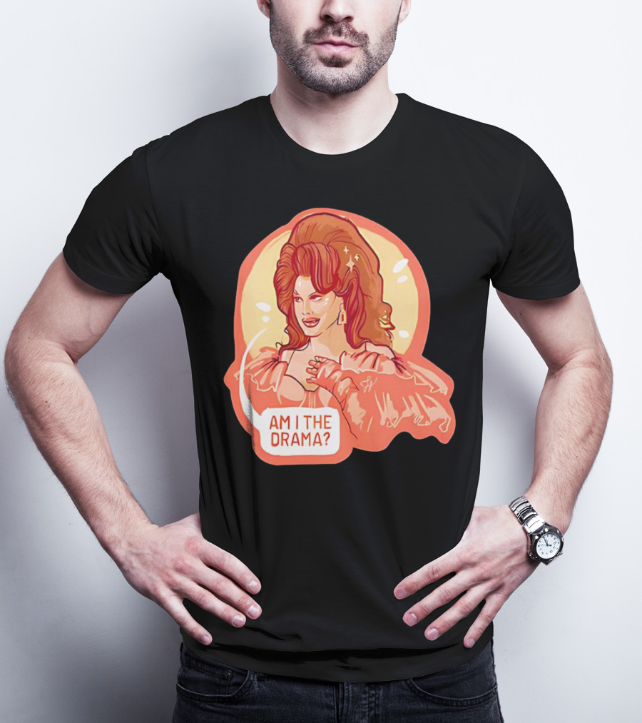 Am I The Drama? Bold Diva With Glamorous Hair And Earrings T-Shirt