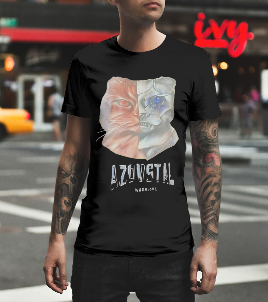 Azovstal Warriors Cat Dual Face Fusion T-Shirt