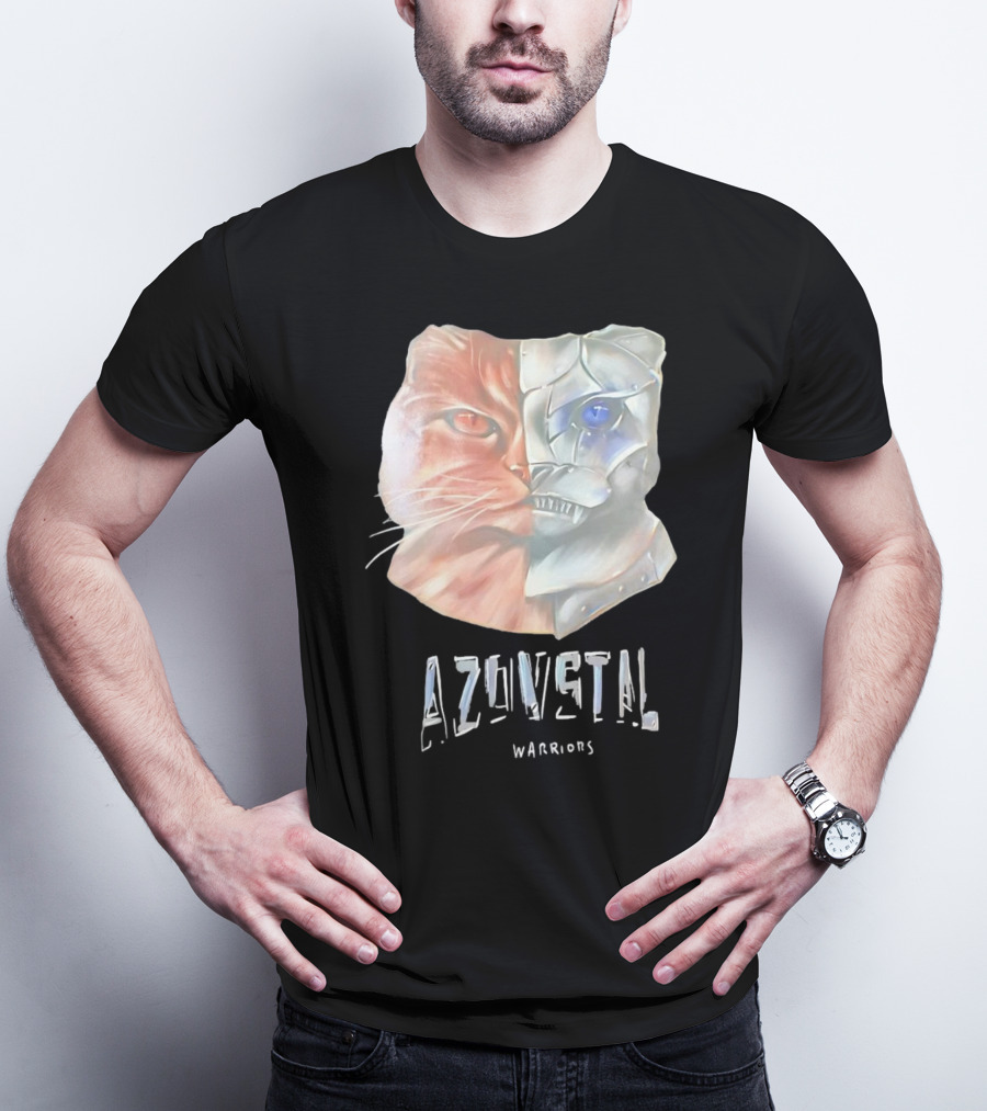 Azovstal Warriors Cat Dual Face Fusion T-Shirt