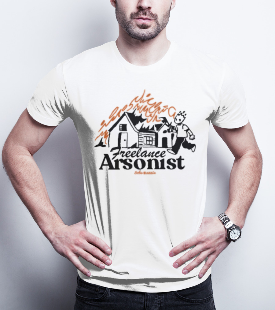 Freelance Arsonist So Sannix Burning Houses Cartoon T-Shirt
