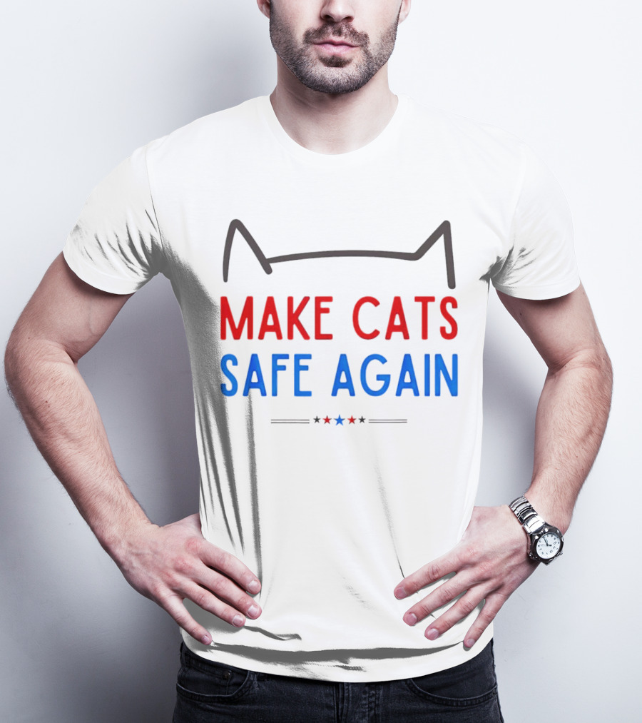Make Cats Safe Again Patriotic Cat Ears T-Shirt