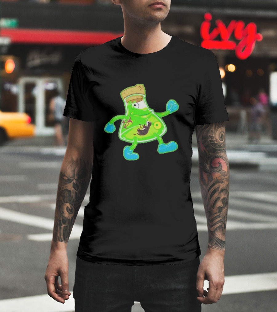 Toxic Soy Monster Beaker Creature With Biohazard T-Shirt