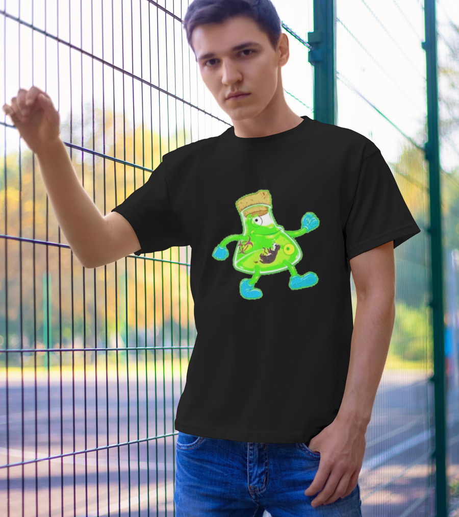 Toxic Soy Monster Beaker Creature With Biohazard T-Shirt