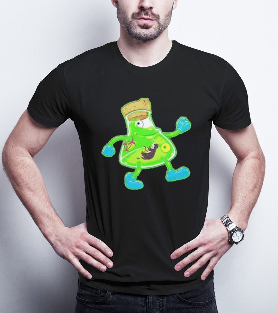 Toxic Soy Monster Beaker Creature With Biohazard T-Shirt