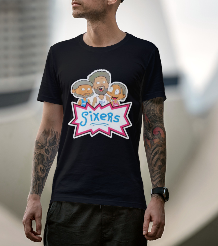 Sixers Rugrats Inspired Philadelphia 76ers Cartoon Crossover T-Shirt
