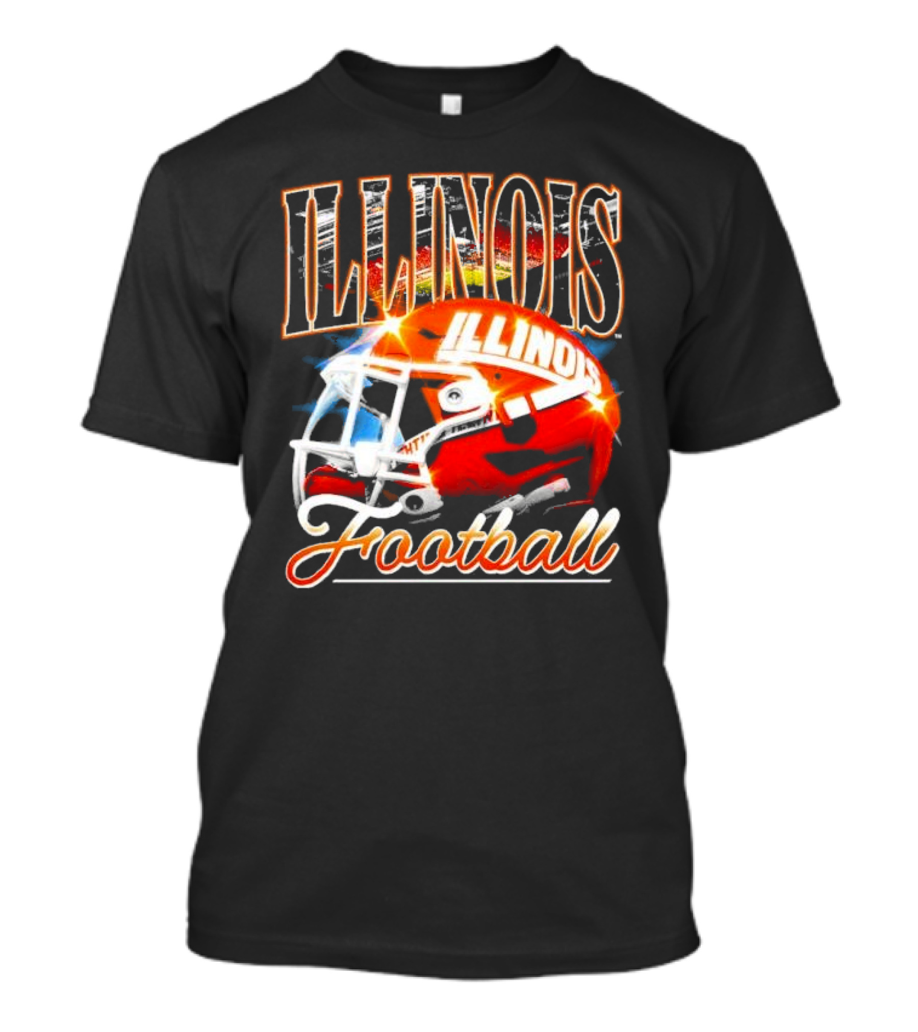 Illinois Fighting Illini Football Helmet Vintage Retro T-Shirt