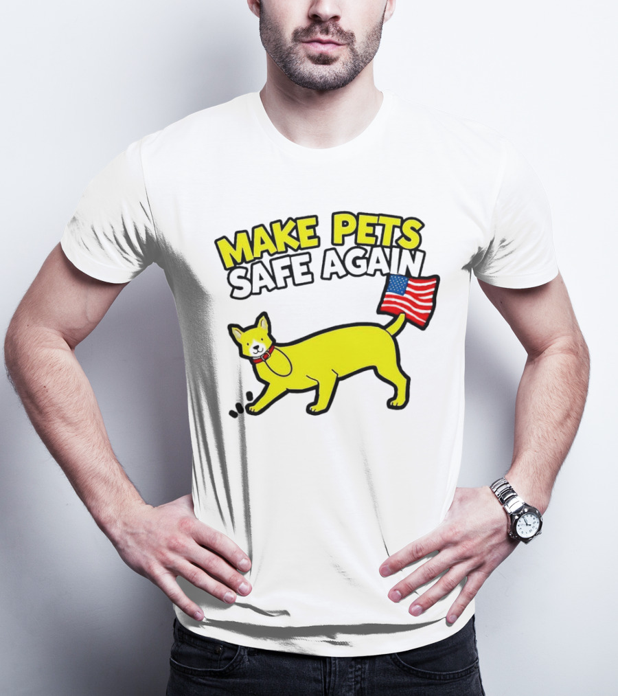 Make Pets Safe Again US Flag Dog Tail T-Shirt