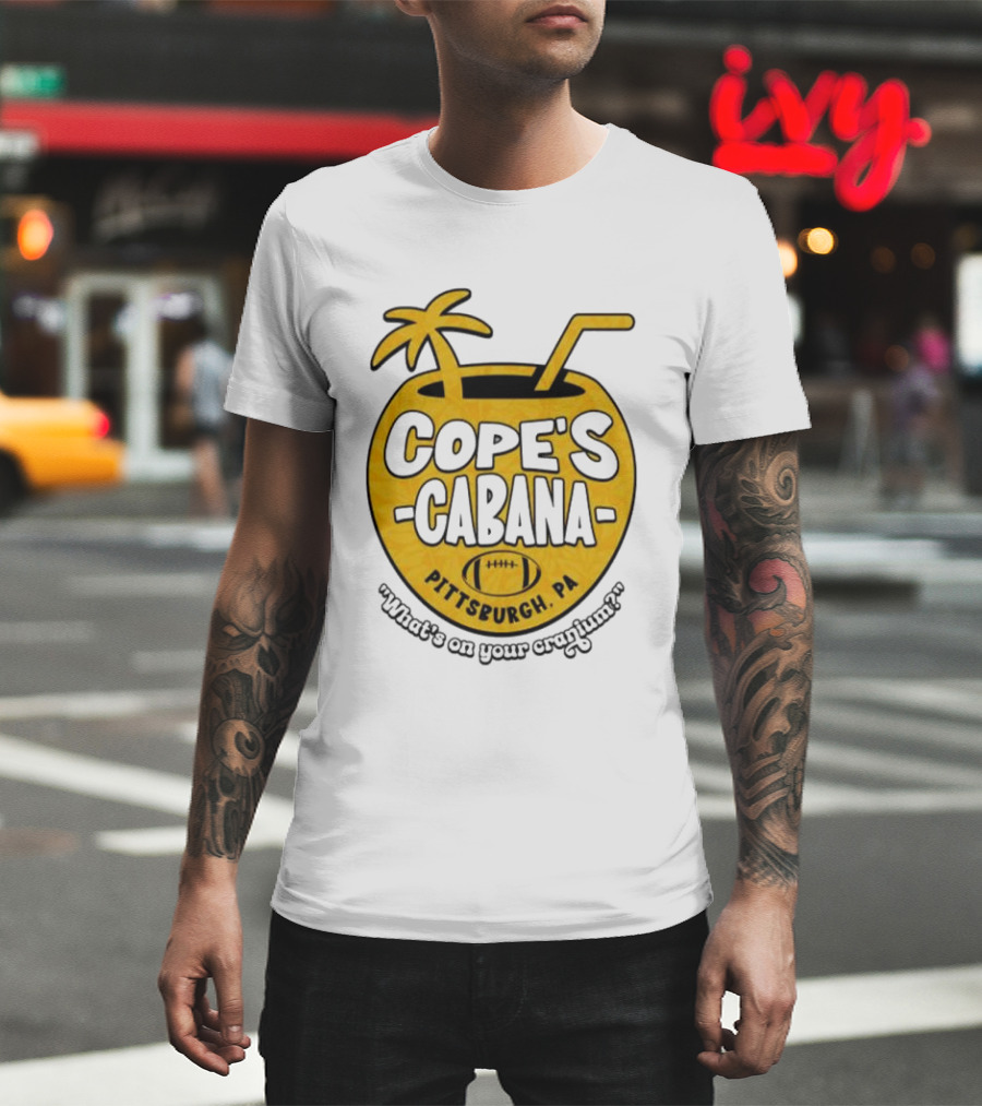 Cope's Cabana Pittsburgh PA What's On Your Cranium Football Coconut Palm T-Shirt